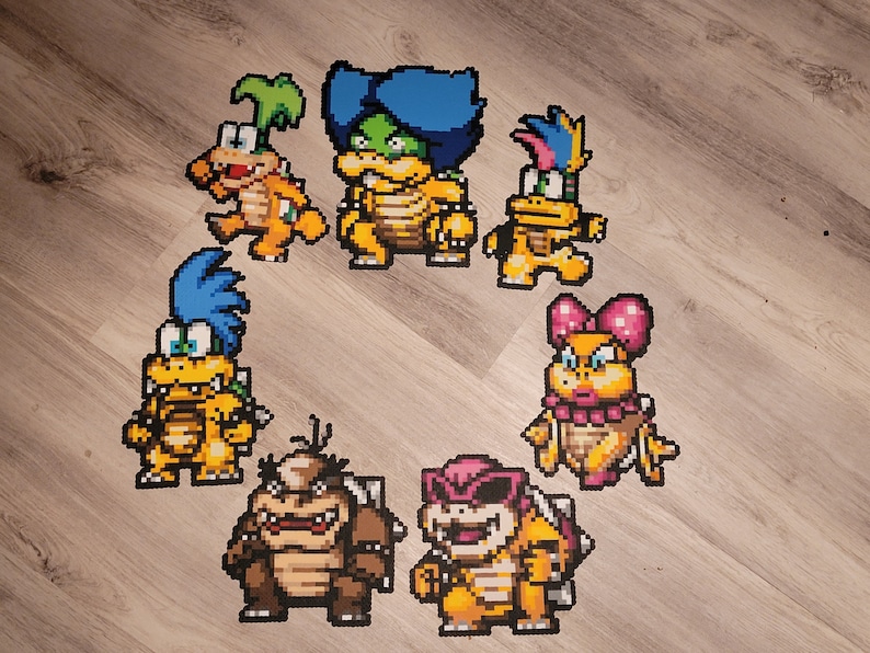 Buy Mario Koopalings Perler Baddies 8 Bit Pixel Perler Bead Online in ...