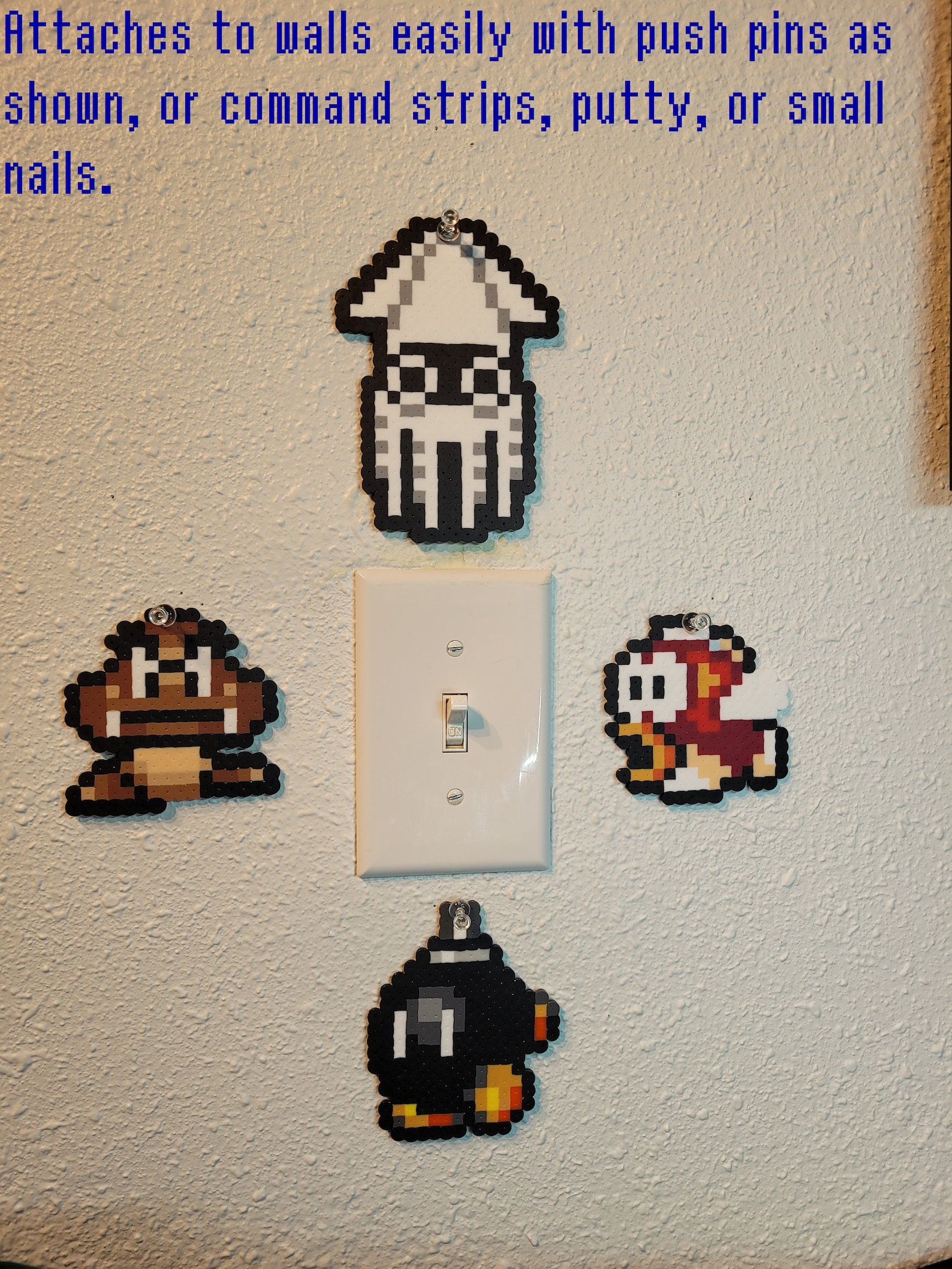 Mario Perler Baddies 8 Bit Pixel Art Perler Bead Art Boo - Etsy Israel