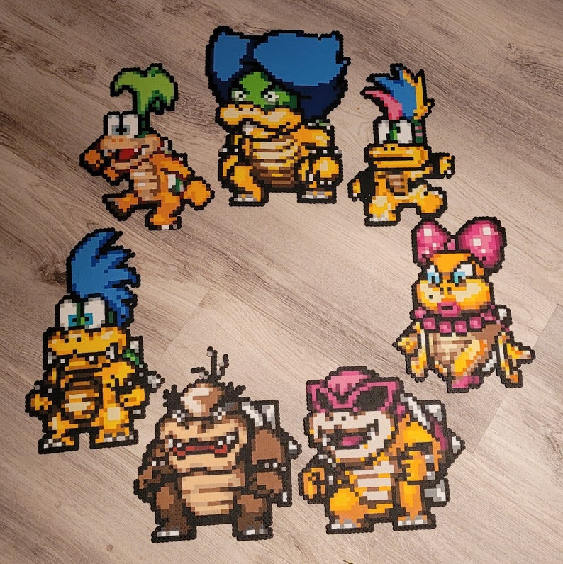 Mario Koopalings Perler Baddies 8 Bit Pixel Perler Bead - Etsy UK