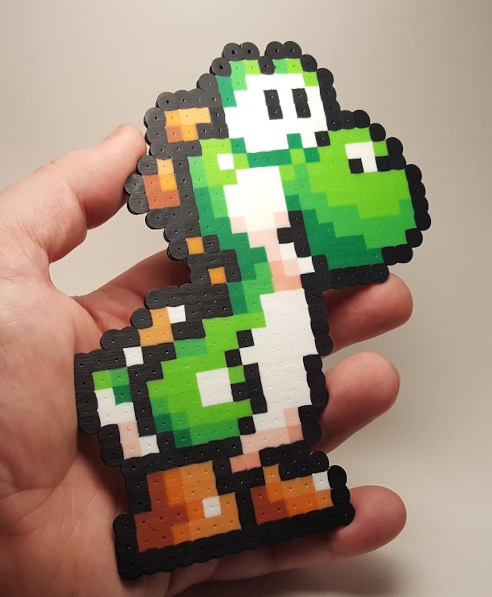 Yoshi Perler Beads Mario bead sprite pixel art perler | Etsy