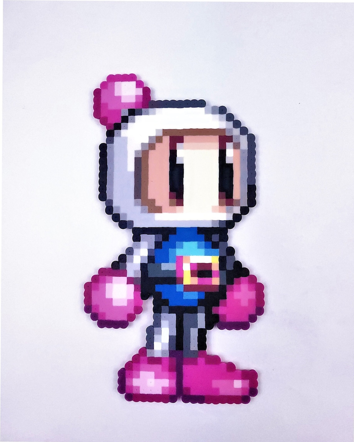 Perler Bomberman Pixel Art Wall Art, 8 Bit Bomberman Video Game Art ...