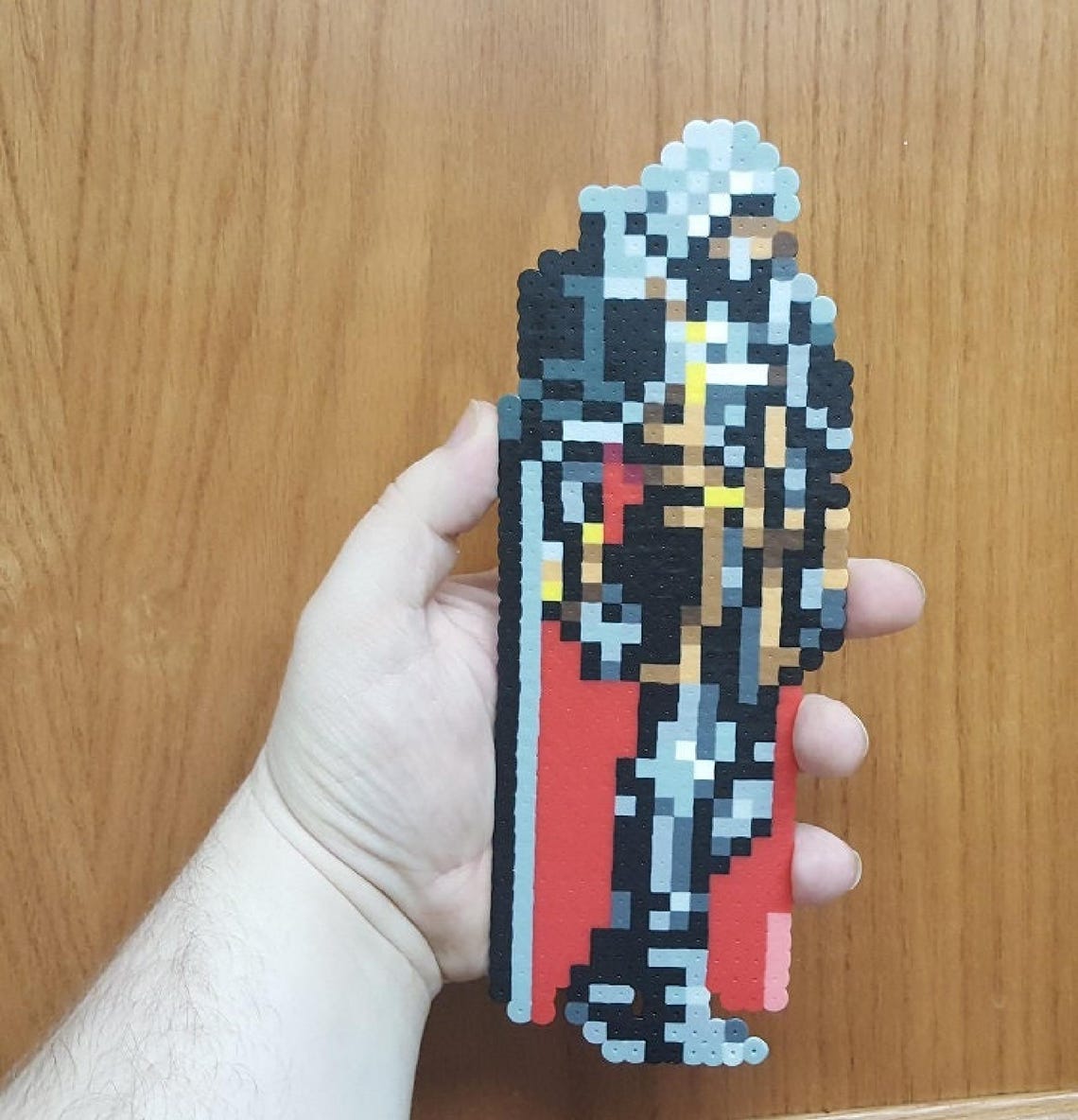 Perler Bead Alucard Ornament Hook, 8 Bit Pixel Art Castlevania Alucard ...