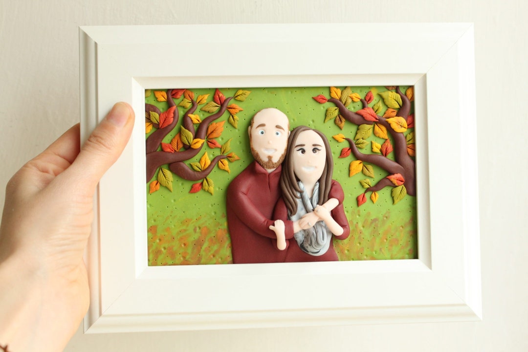 Couple Portrait, Custom Couple Illustration, Anniversary Gift, Gift for ...