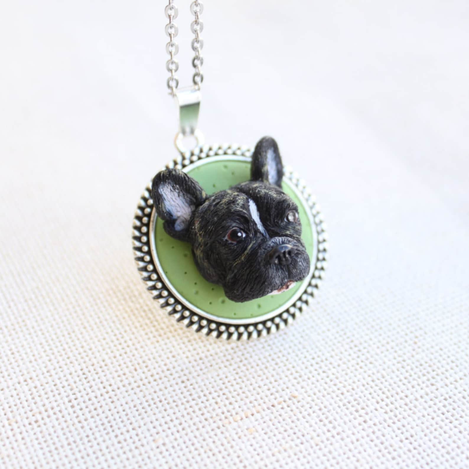 Custom Dog Portrait Necklace: Polymer Clay Pet Memorial Jewelry - Etsy