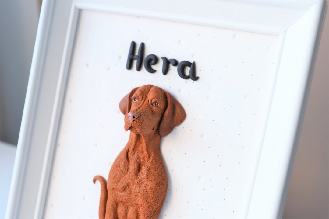 Custom Dog Portrait: Polymer Clay Pet Sculpture, Framed - Etsy