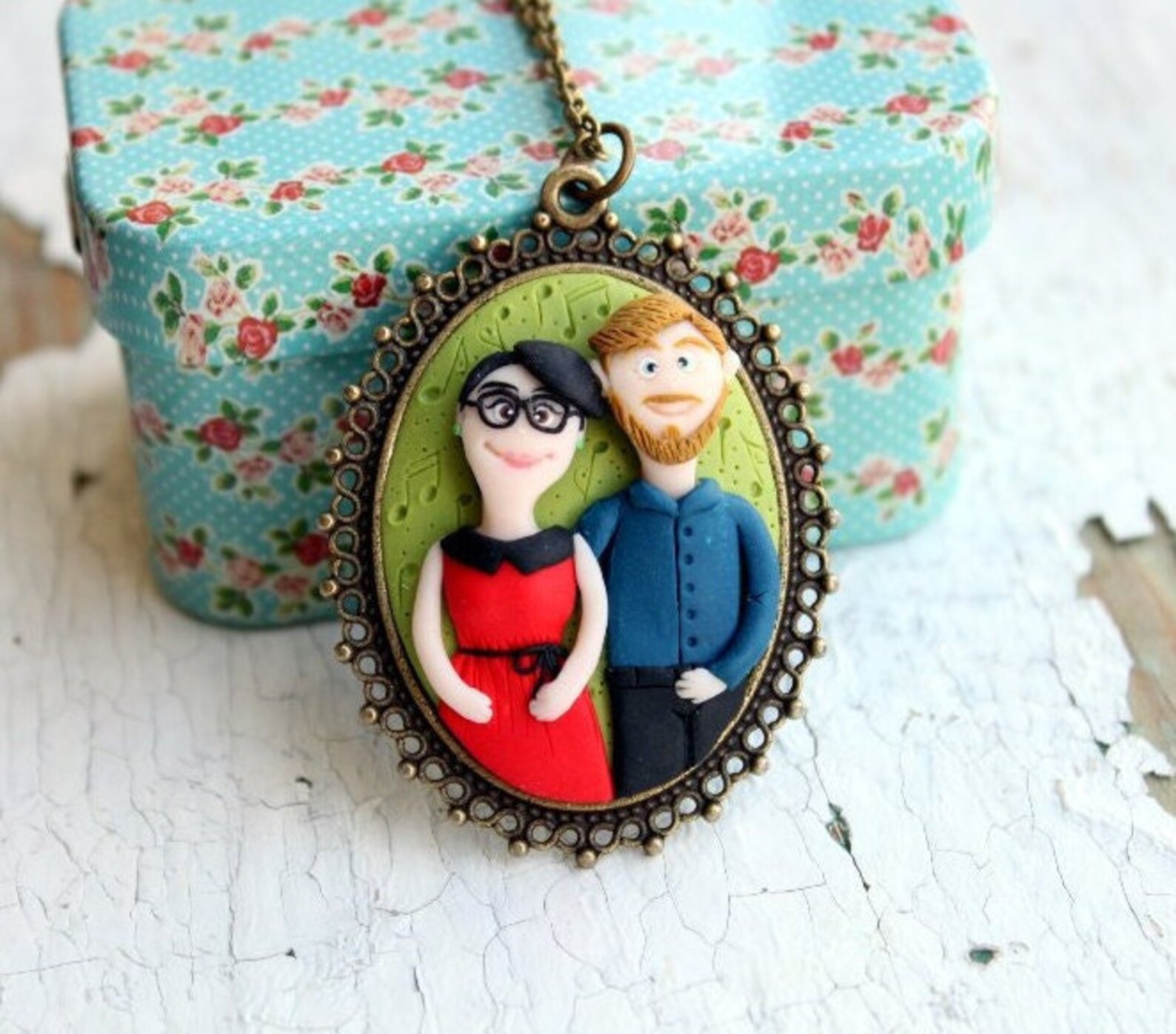 Custom Couple Portrait Valentine's Day Gift Custom | Etsy