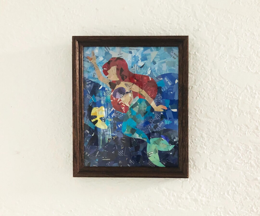 Ariel and Flounder "the Little Mermaid" Inspired Magazine Mosaic - Etsy