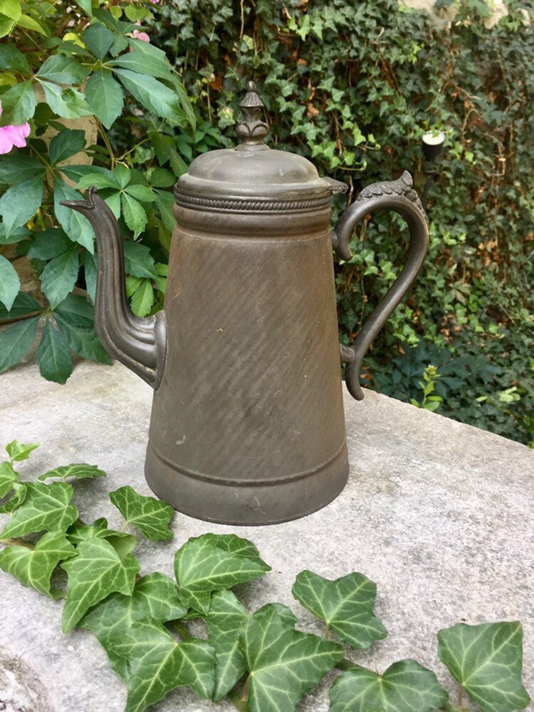 Antique Tall Kettle Hinged Lid Tea Pot Metal Tinware - Etsy