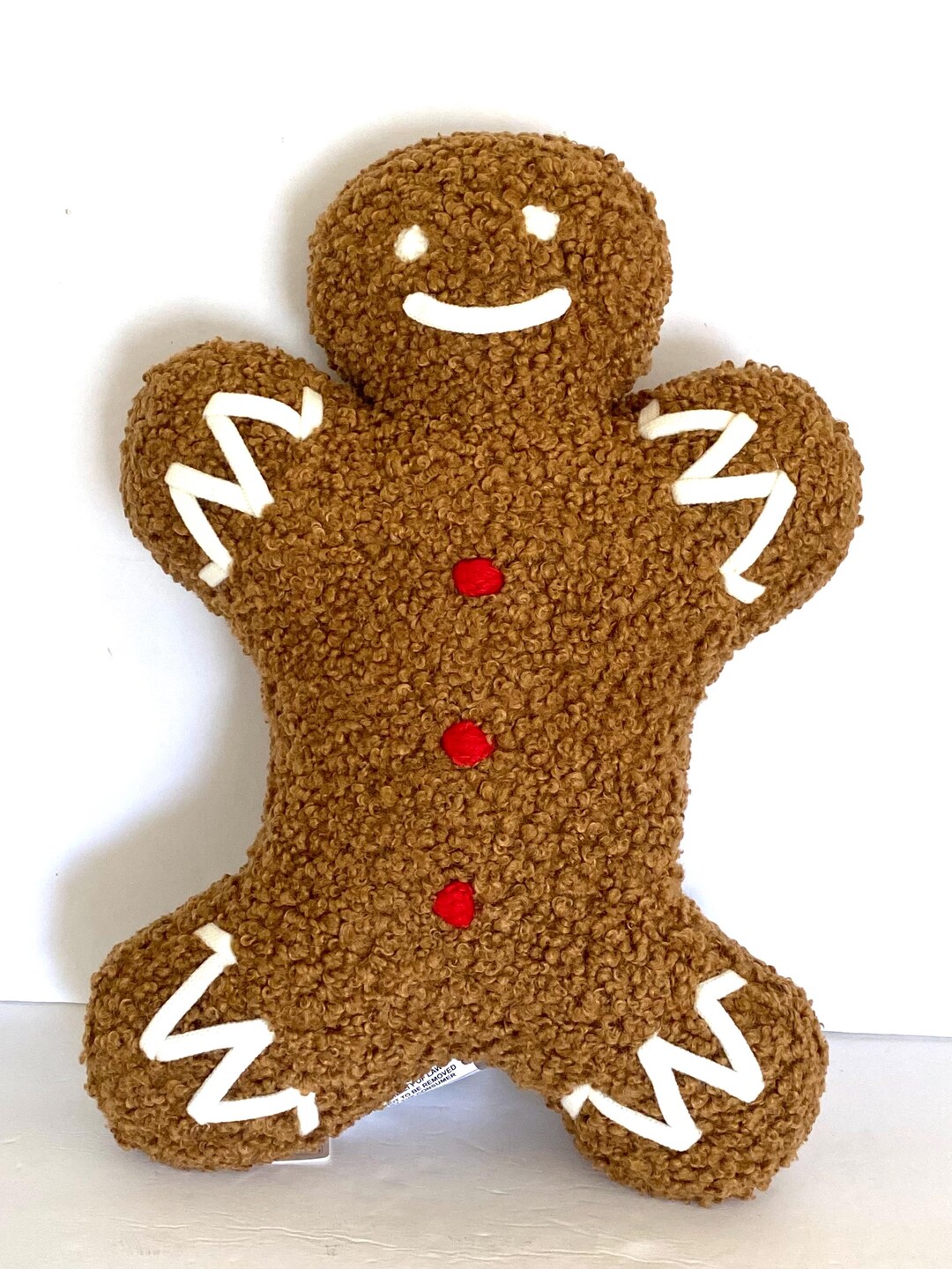 Mr Spice Gingerbread Man Pillow Cozy Christmas Teddy Faux Fur Pillow ...