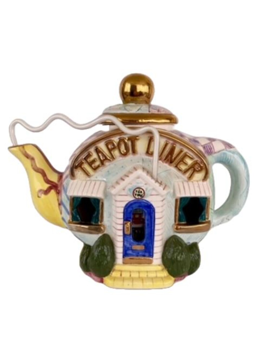 Jerry Berta Teapot Diner Neon America Ceramic Sculpture With Neon Light ...