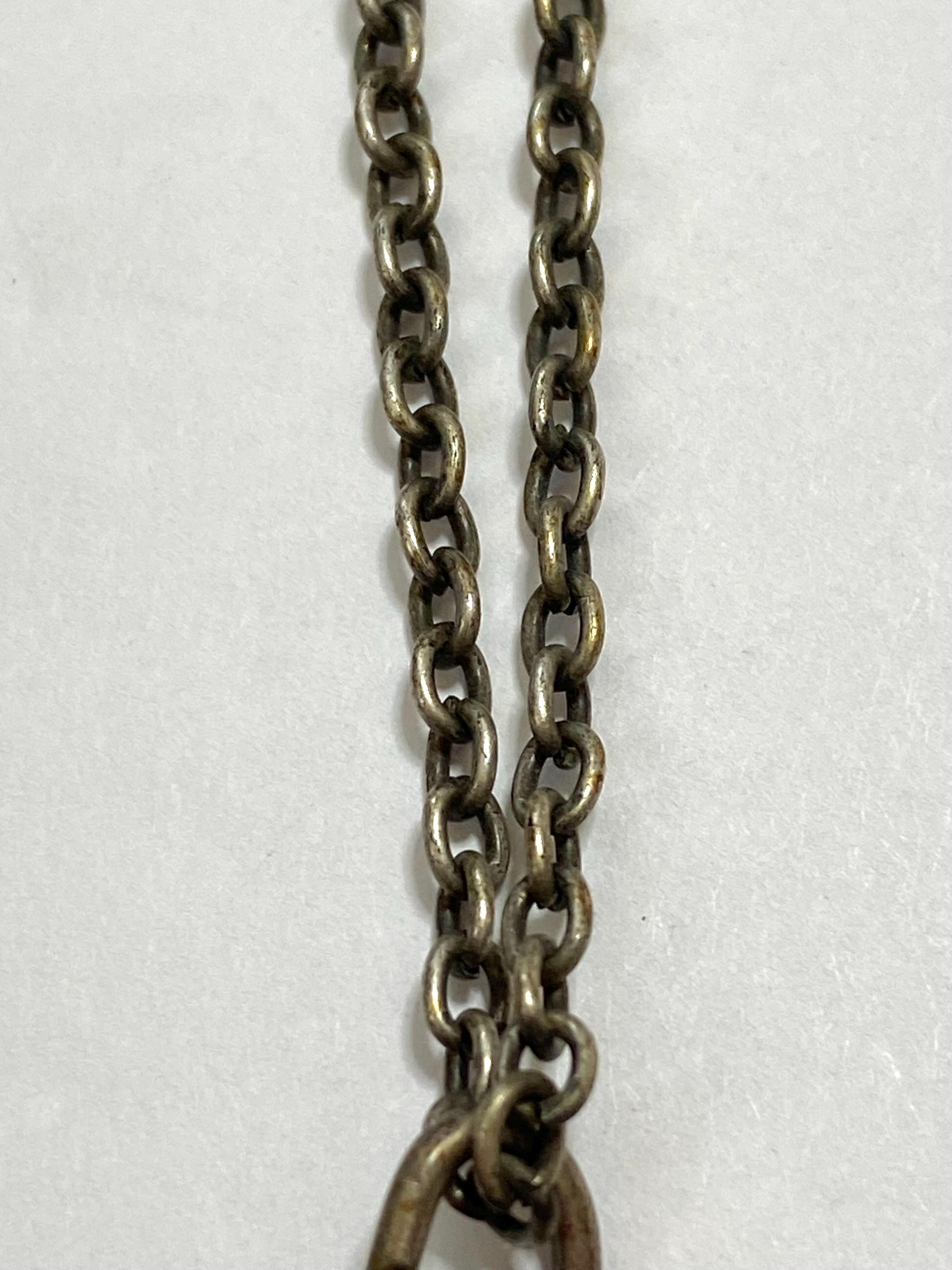 Vintage St Christopher Oval Medal Necklace on Chunky Link Chain Patent ...