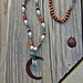 Rusted Iron Crescent Moon Necklace/western Beaded Jewelry/cowgirl ...