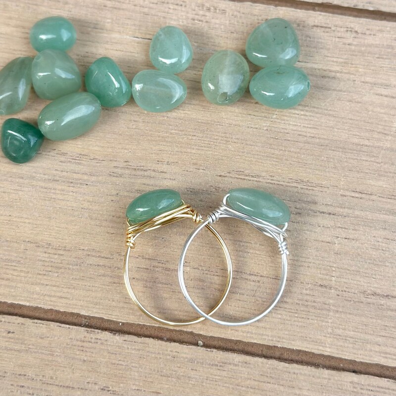 Wire Wrapped Beaded Ring - Etsy