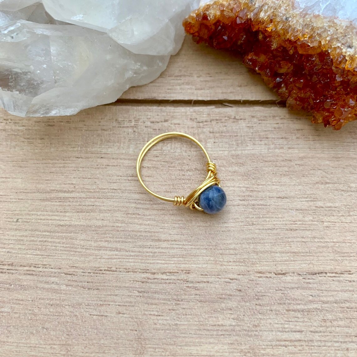 Sodalite Gemstone Ring Blue Sodalite Crystal Rings Blue - Etsy