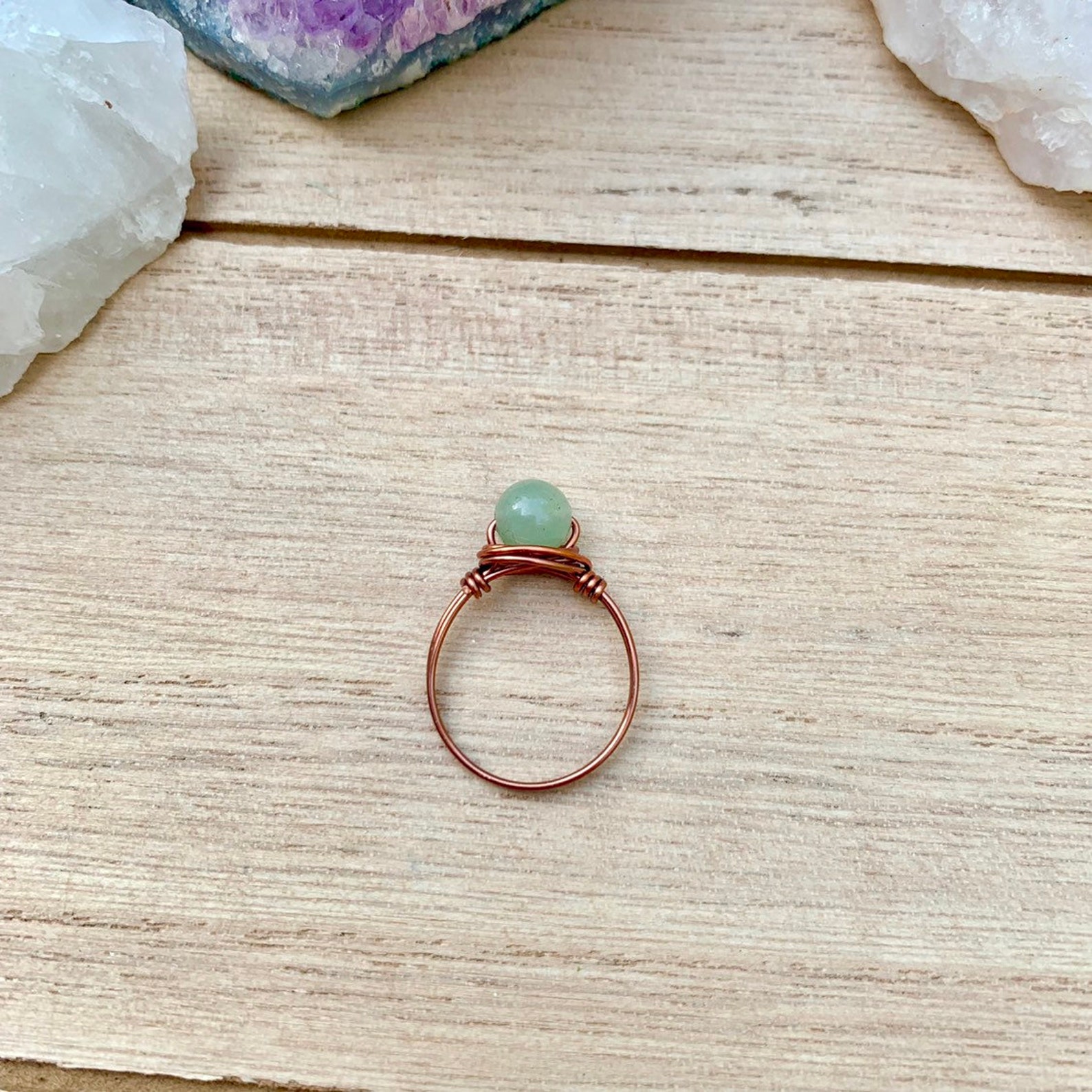 Small Green Aventurine Ring Aventurine Jewelry Green Bead - Etsy