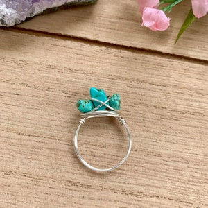 Wire Wrapped Turquoise Ring, Turquoise Jewelry, Round Bead Ring ...