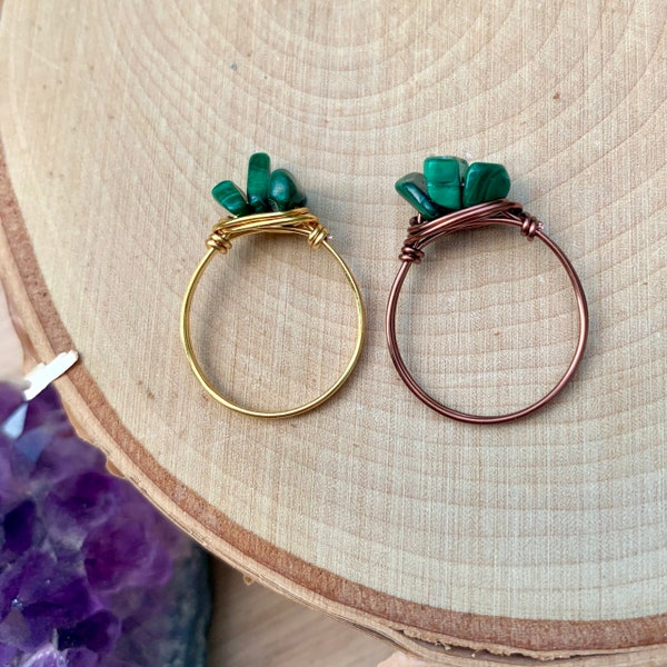 Malachite Rings - Etsy