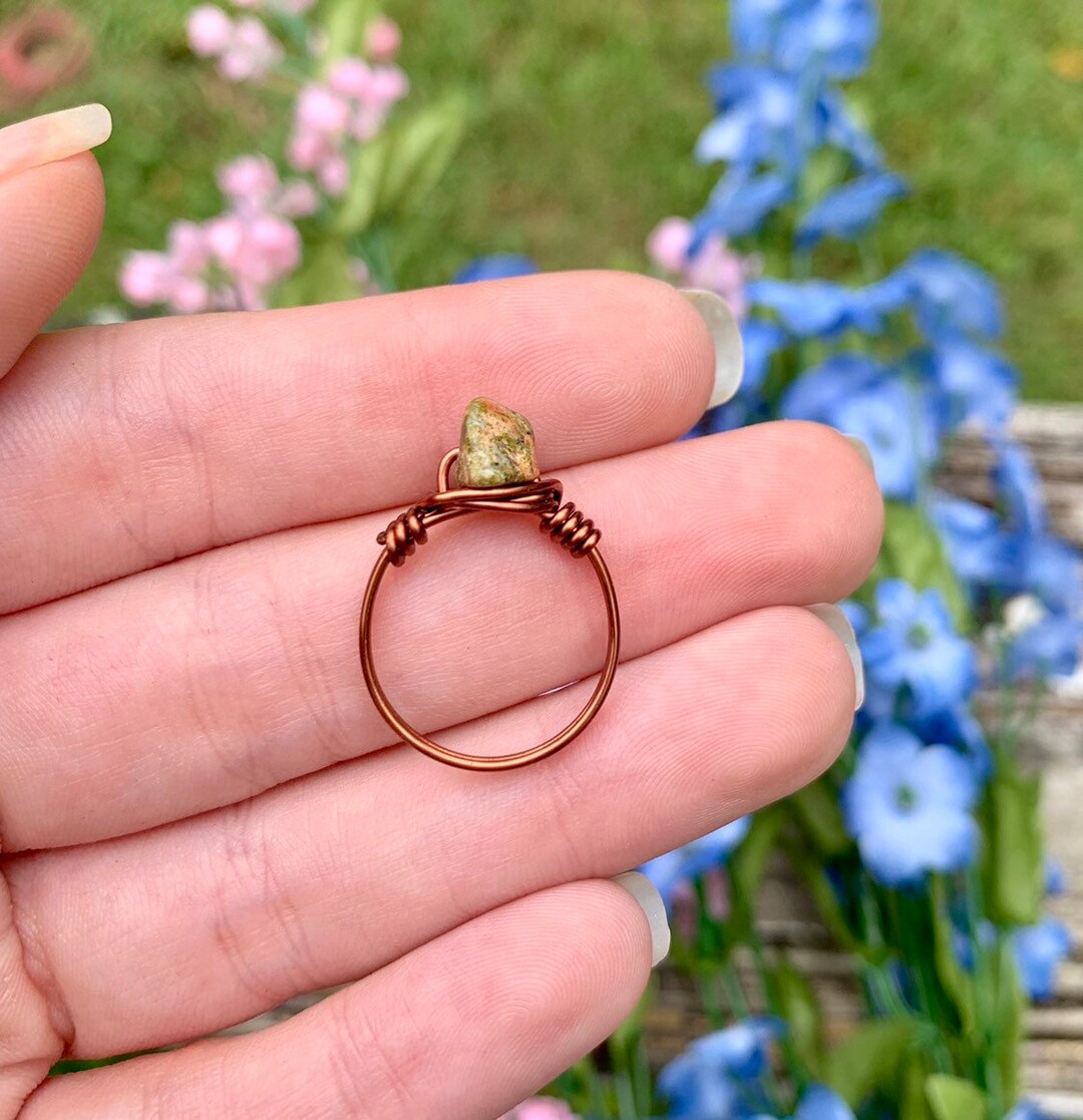Unakite Ring, Unakite Jewelry, Natural Gemstone Ring, Crystal Jewelry ...