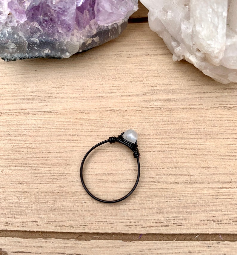 Wire Wrapped Selenite Ring, Selenite Bead Rings, Wire Wrap Ring, Boho ...