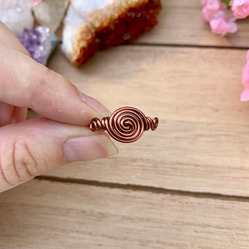 Wire Wrapped Spiral Ring Copper Swirl Jewelry Simple Wire - Etsy
