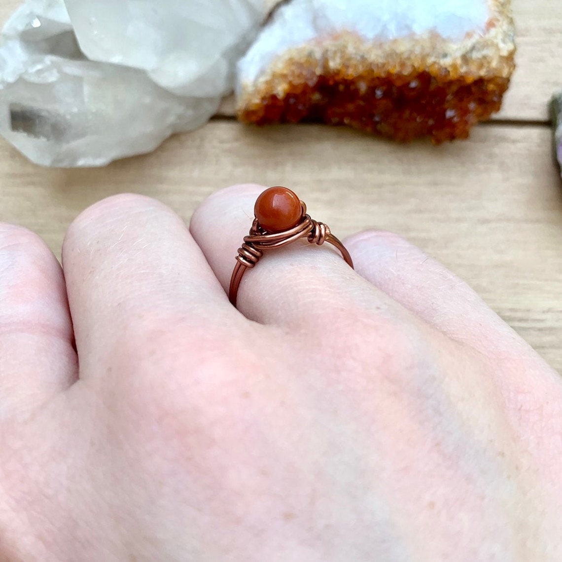 Red Orange Jasper Ring Natural Gemstone Jasper Ring Crystal - Etsy