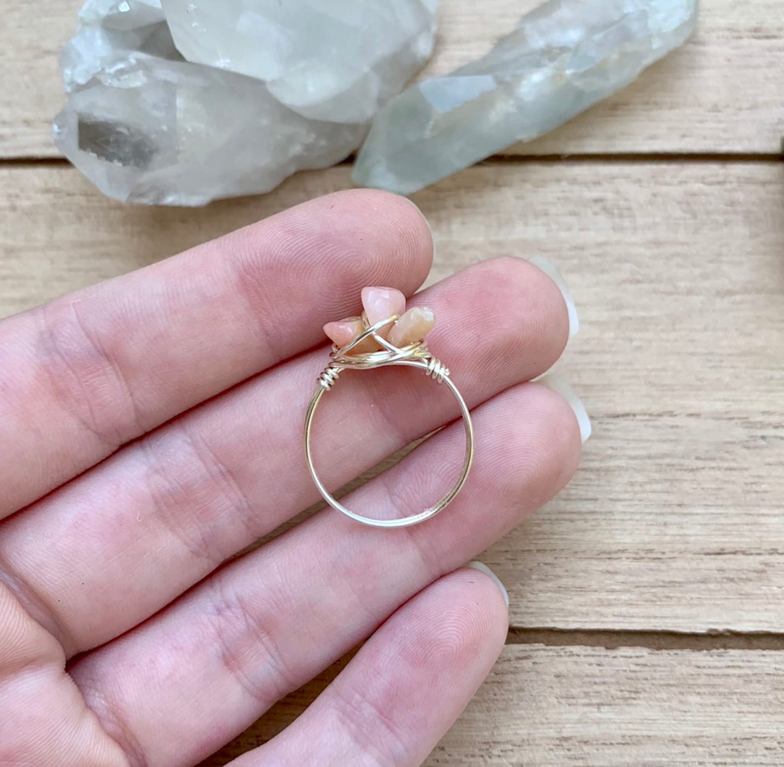 Pink Seashell Ring, Natural Beach Shell Ring, Boho Ring, Beachy Ring ...