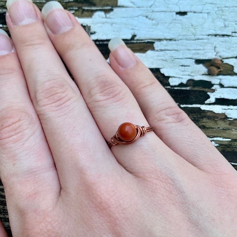 Red Orange Jasper Ring Natural Gemstone Jasper Ring Crystal - Etsy