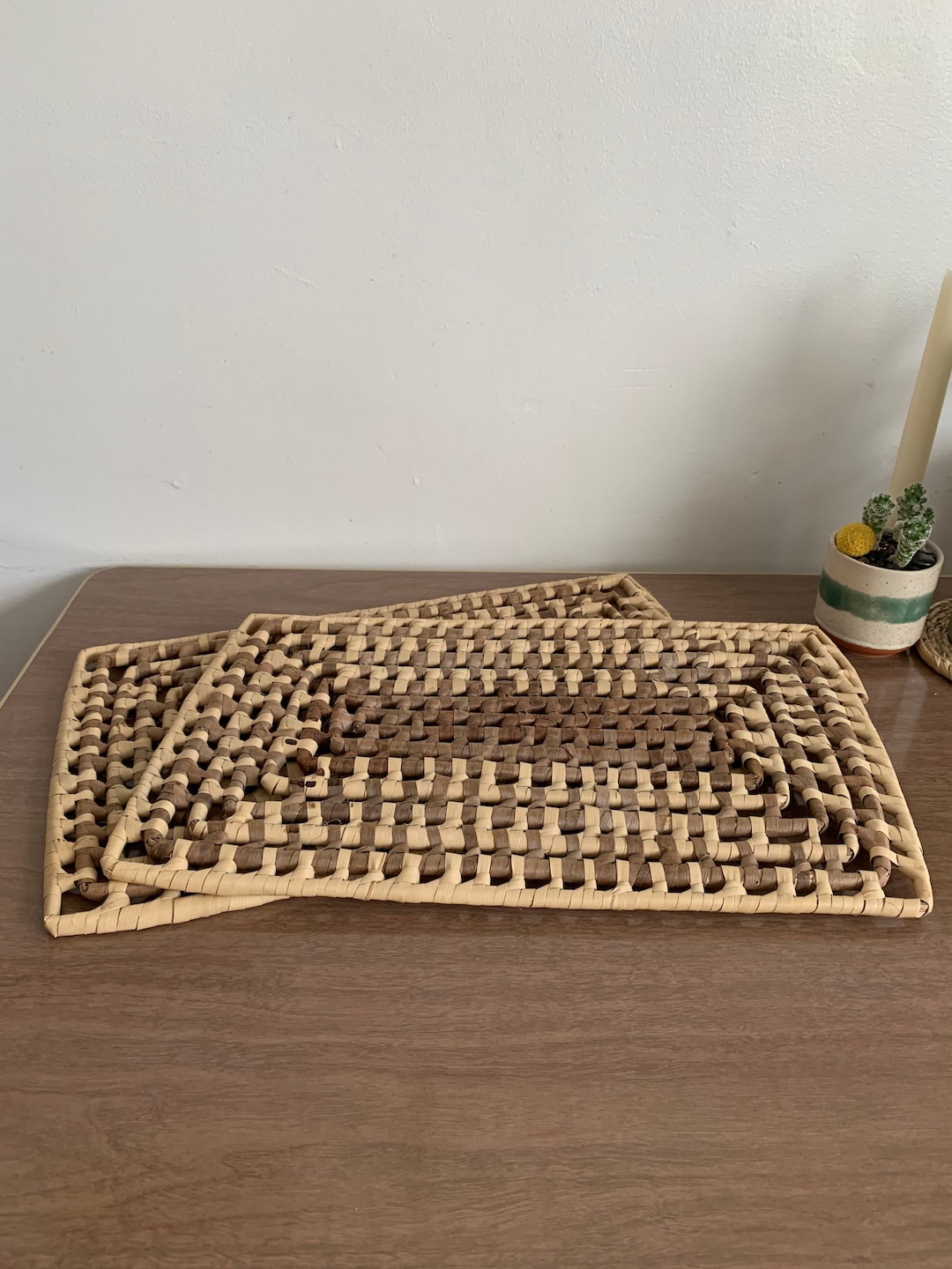 Vintage Wicker Placemats - Etsy