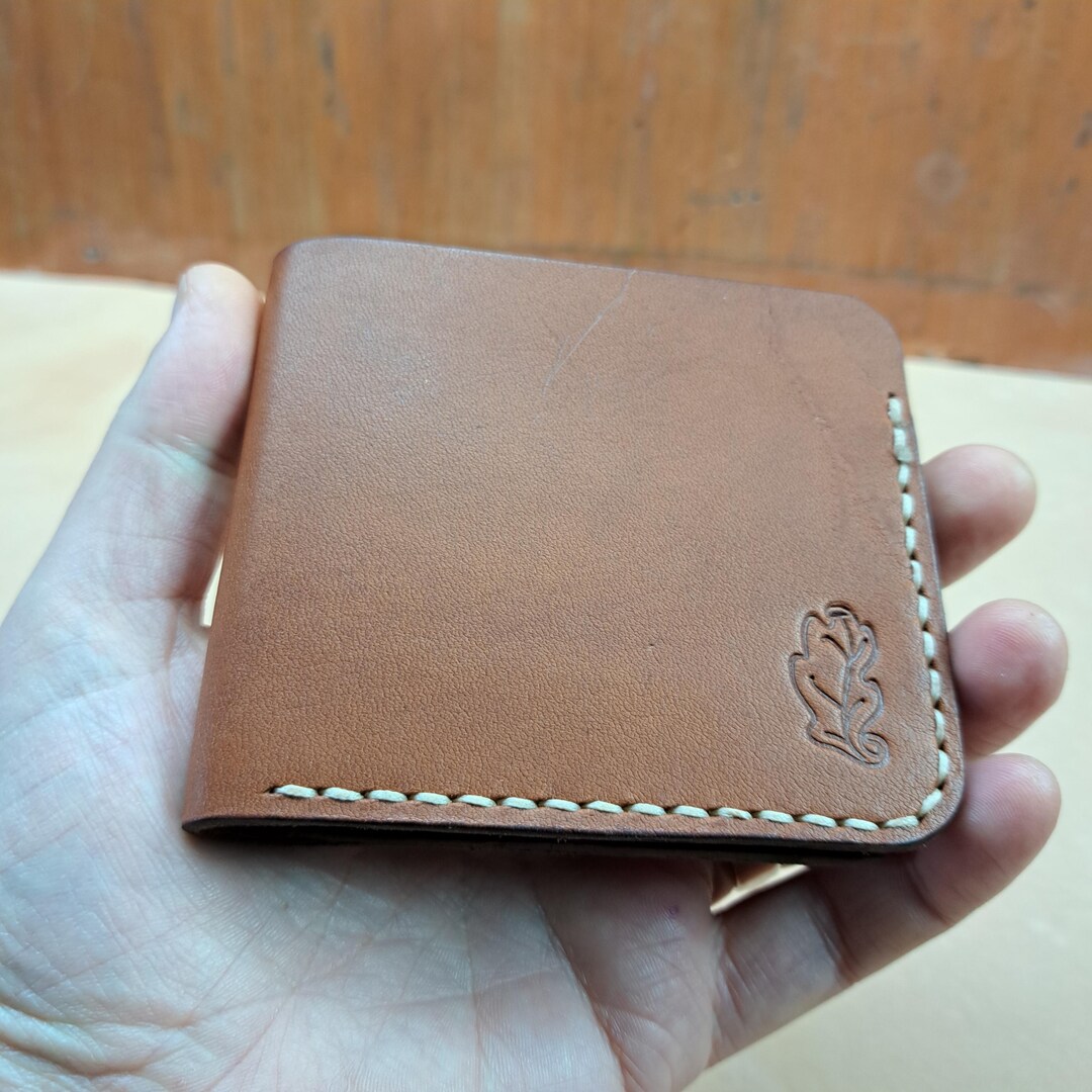 Handmade Amber Leather Bifold Wallet: Italian Veg-tan Card Holder READY ...