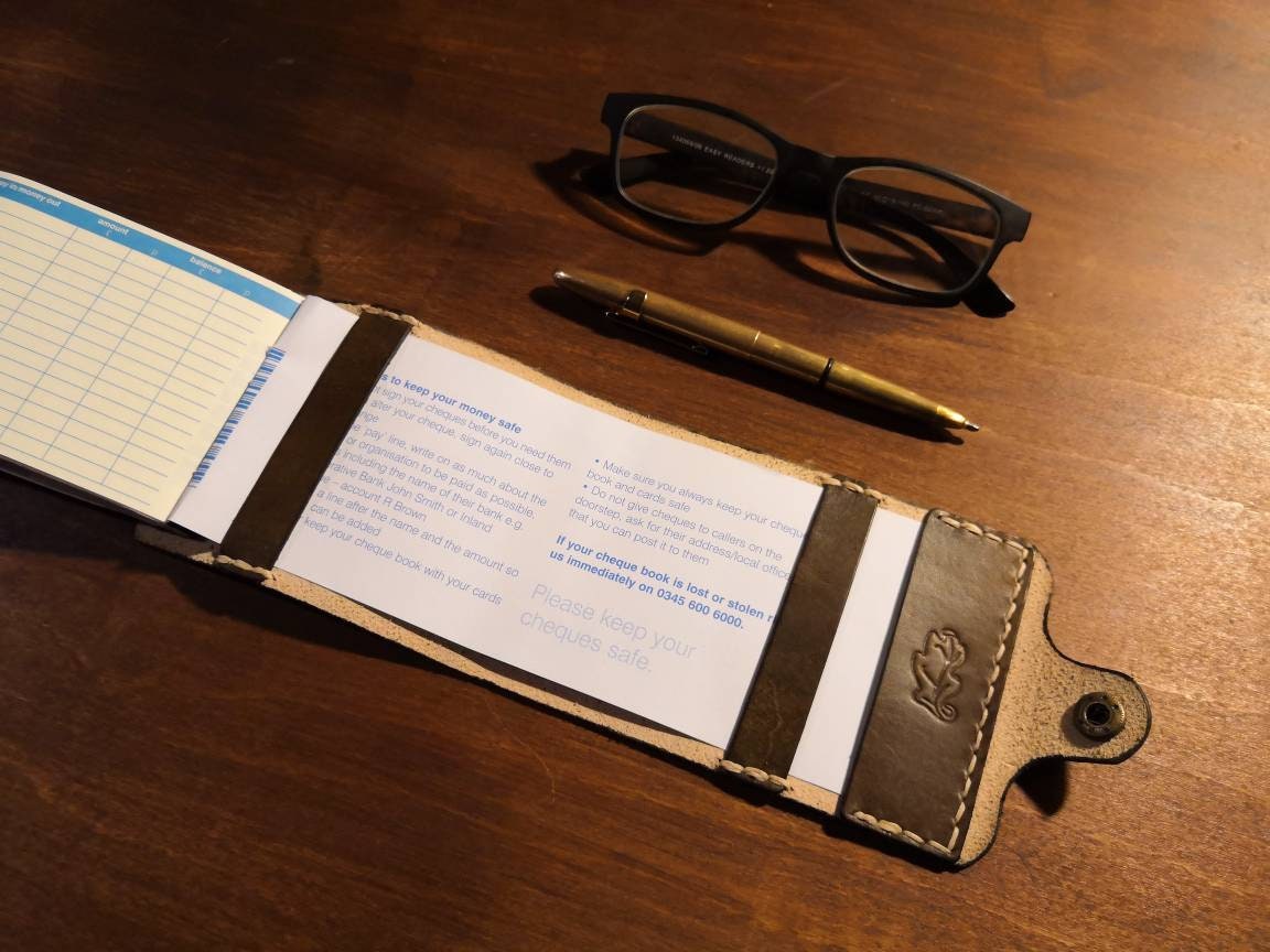 Chequebook Wallet - Leather - Etsy