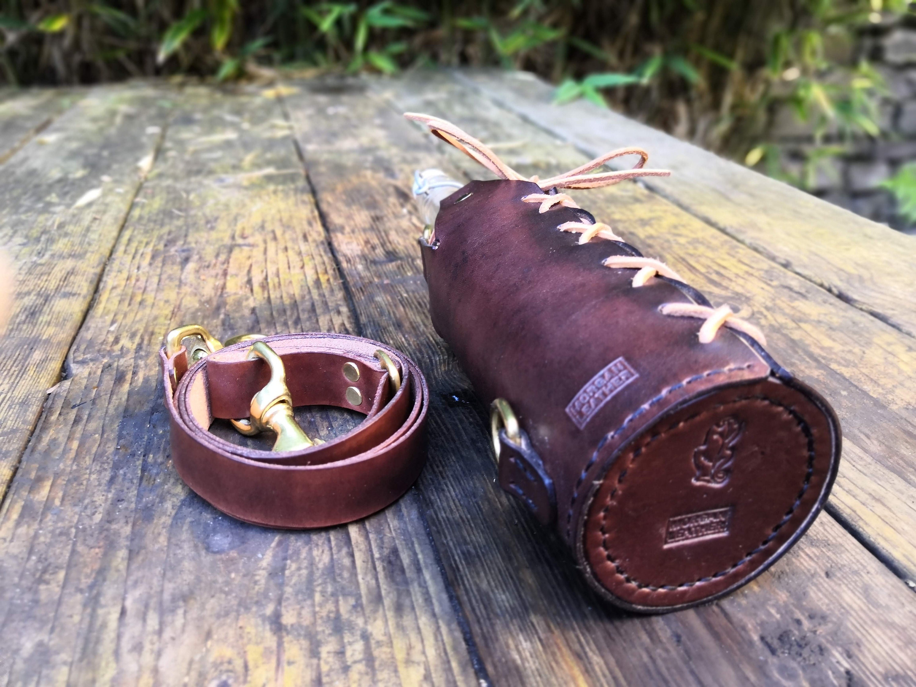 Water Bottle With Leather Cover and Optional Shoulder Strap - Etsy UK