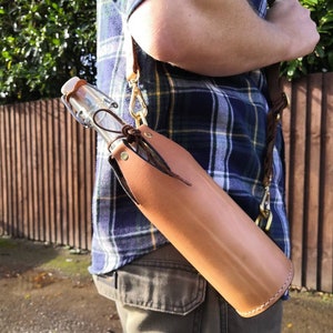 Water Bottle With Leather Cover and Optional Shoulder Strap 750ml - Etsy UK