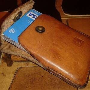 Leather Card and Bank Notes Wallet. Pocket Size - Etsy