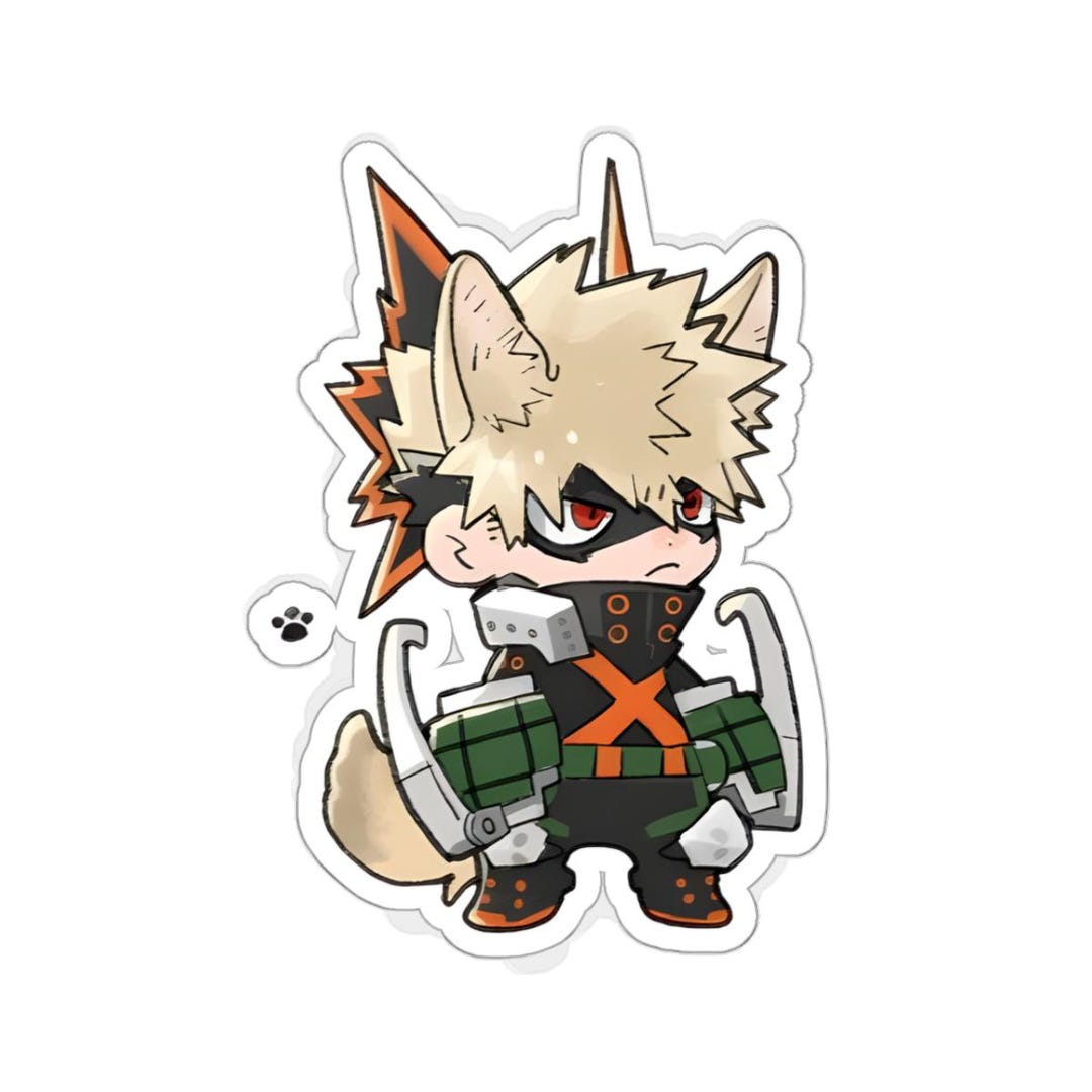 Chibi Kitty Bakugo Sticker Anime Manga Sticker - Etsy