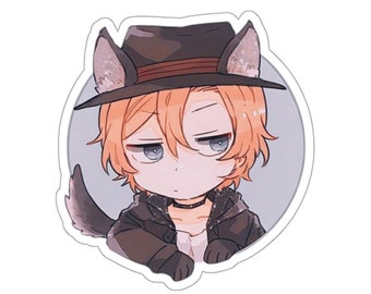 Cute Chibi BSD Stray Dogs Dazai Kitty Japanese Manga Anime Sticker - Etsy