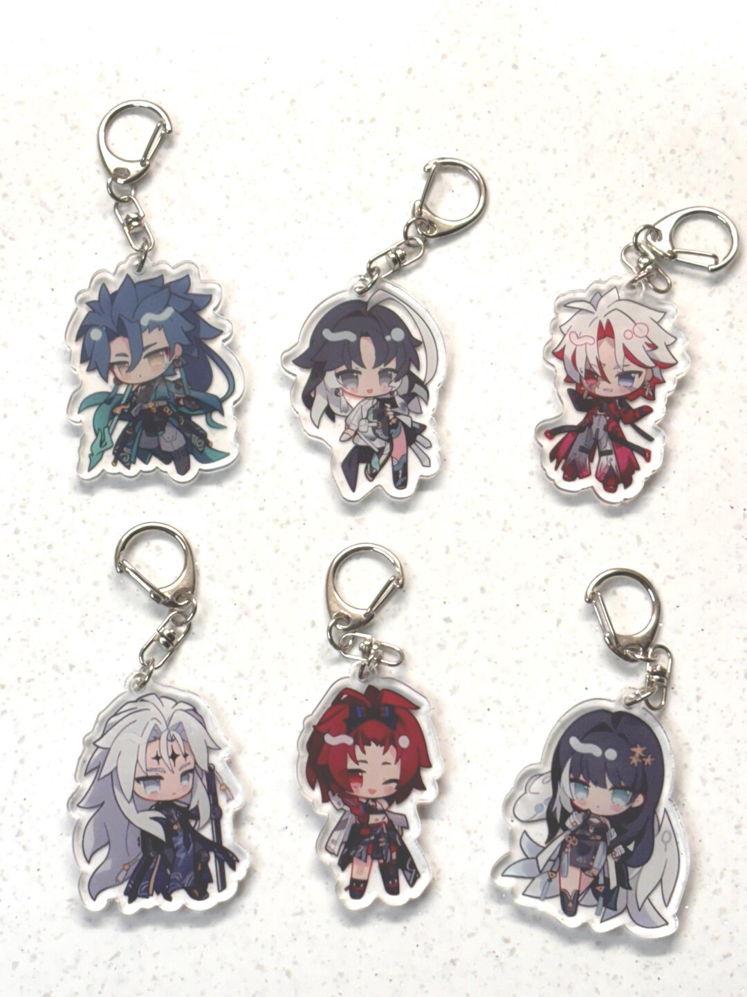 Chibi Wuwa Characters Acrylic Keychain Jiyan Rover Scar Ling Yang ...