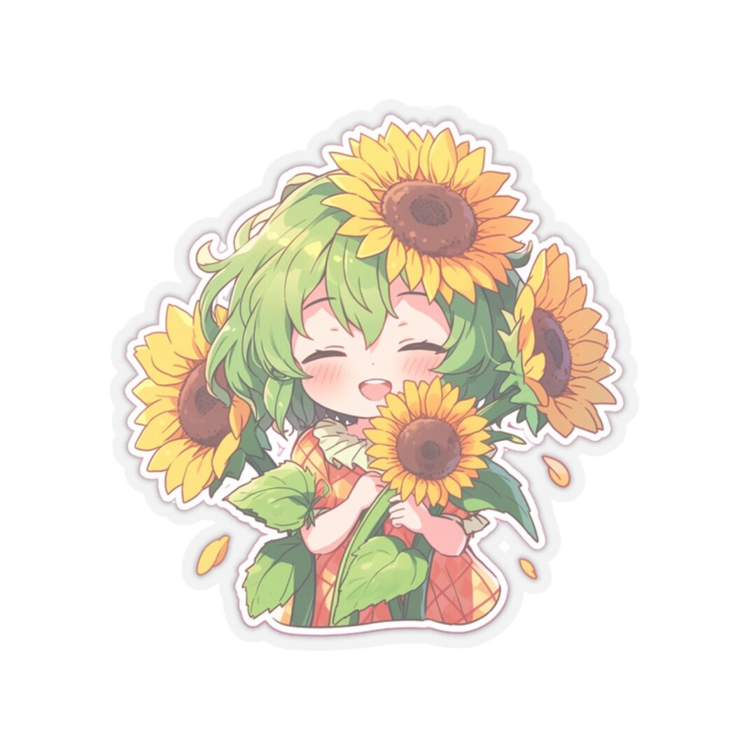 Chibi Sunflowers Japanese Kawaii Gaming Manga Anime Sticker - Etsy