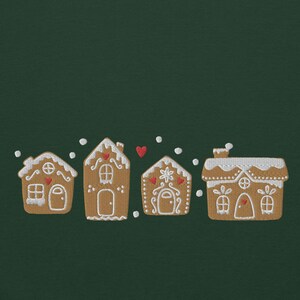 Embroidered Christmas Gingerbread House Crewneck Sweater Unisex ...