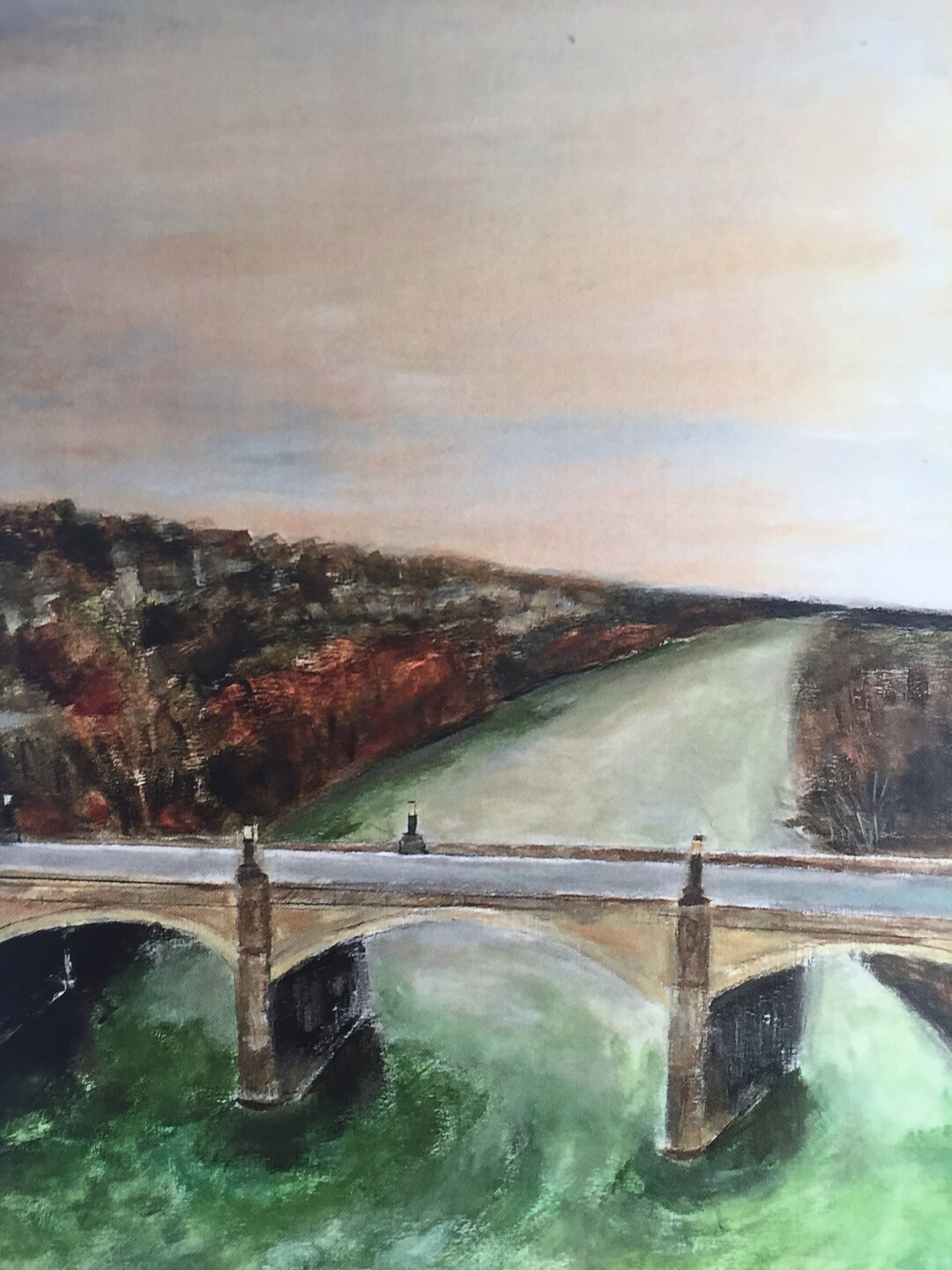 Art Print, Green Lane Bridge, 5x7 Inch Print, Philadelphia Cityscape ...