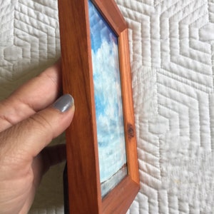 Cloudscape Painting With Teak Wood Frame 6.5x8.5 Inch Cloud | Etsy