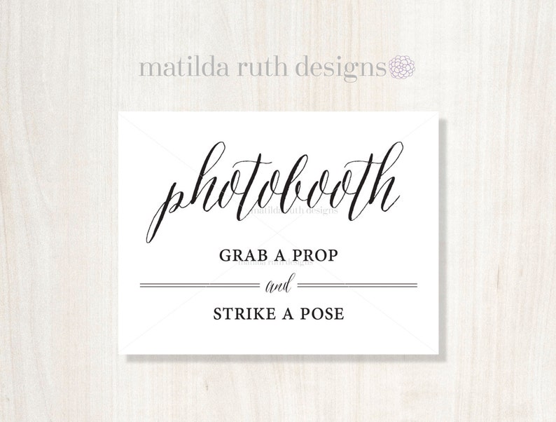 Printable Wedding Reception Sign Grab a Prop and Strike a - Etsy