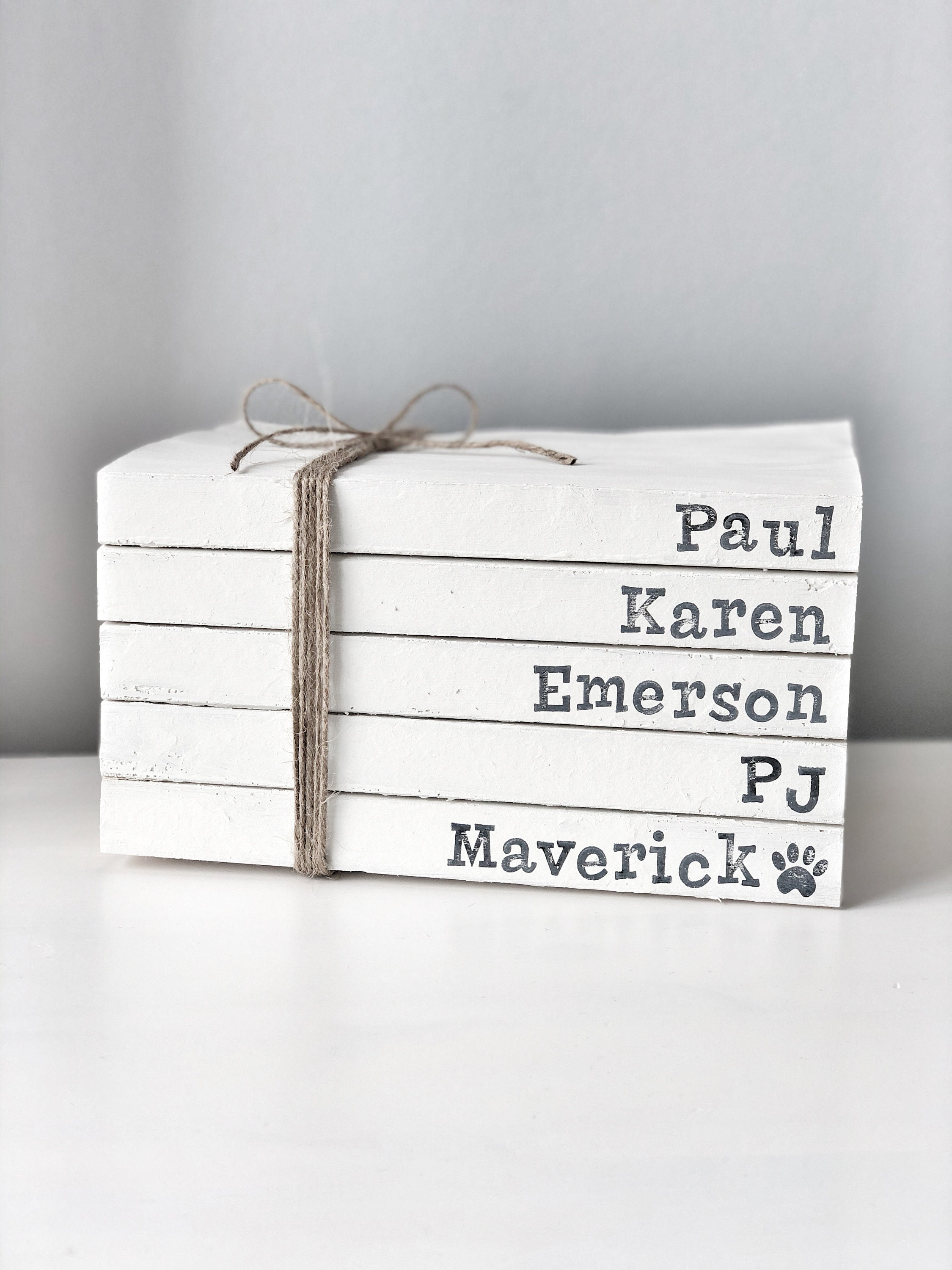 Personalized Name Decor // Vintage Custom Book Decor // - Etsy