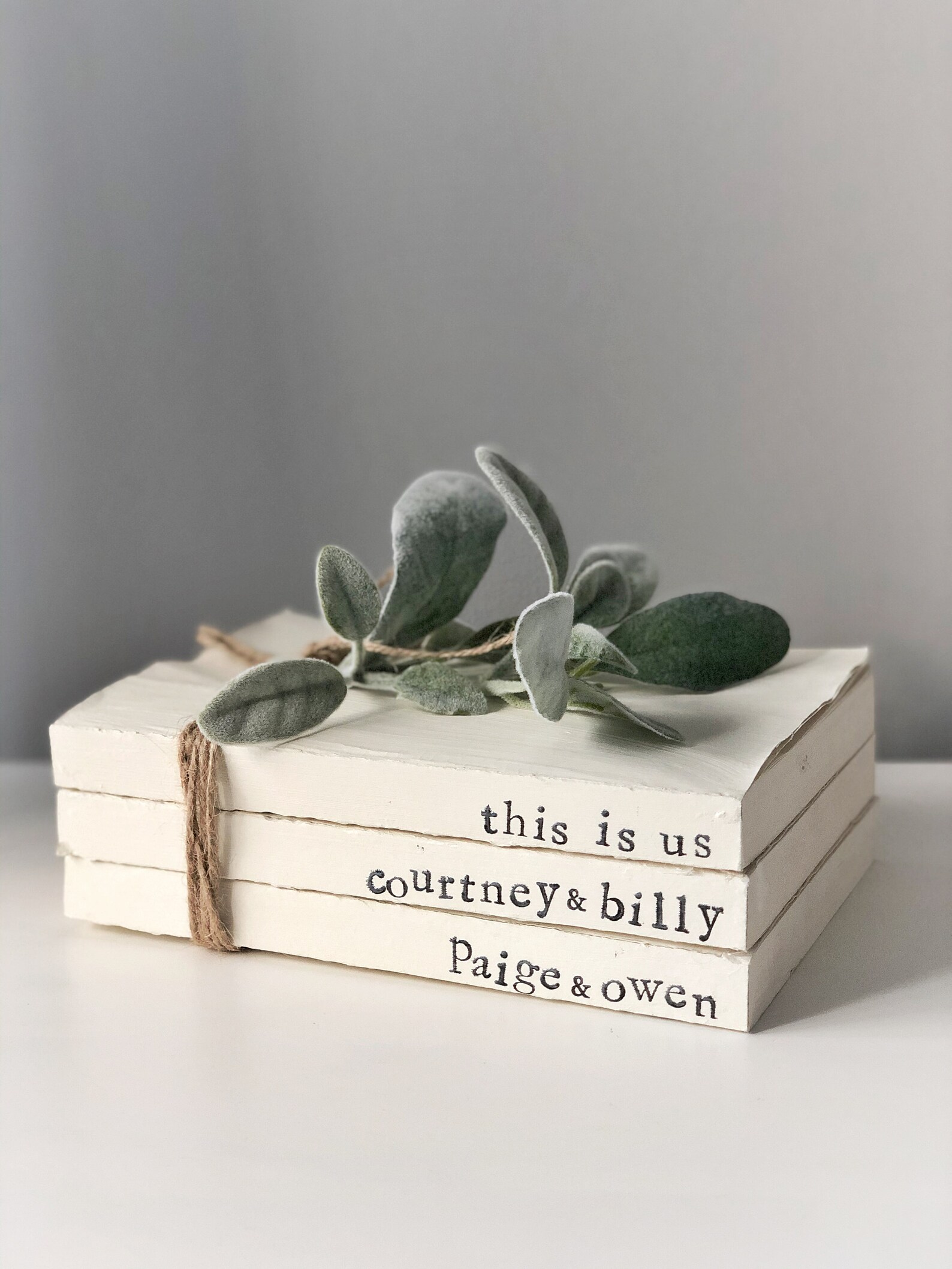 Personalized Name Decor // Vintage Custom Book Decor // | Etsy