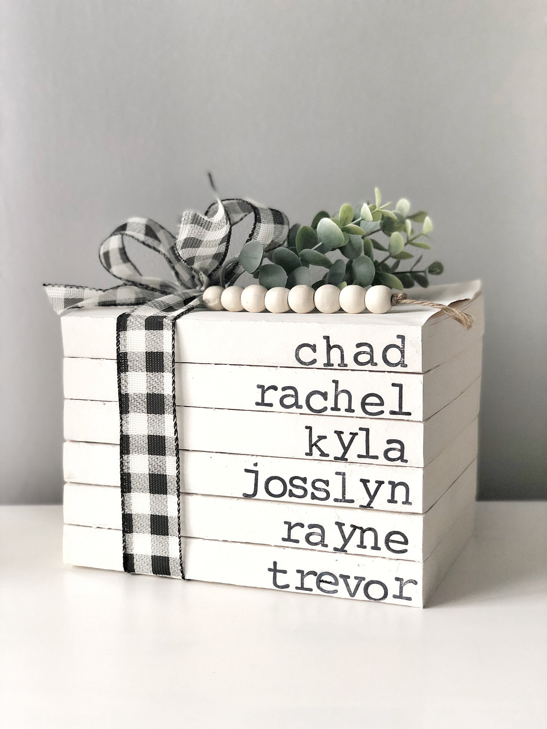 Personalized Name Decor // Vintage Custom Book Decor // - Etsy