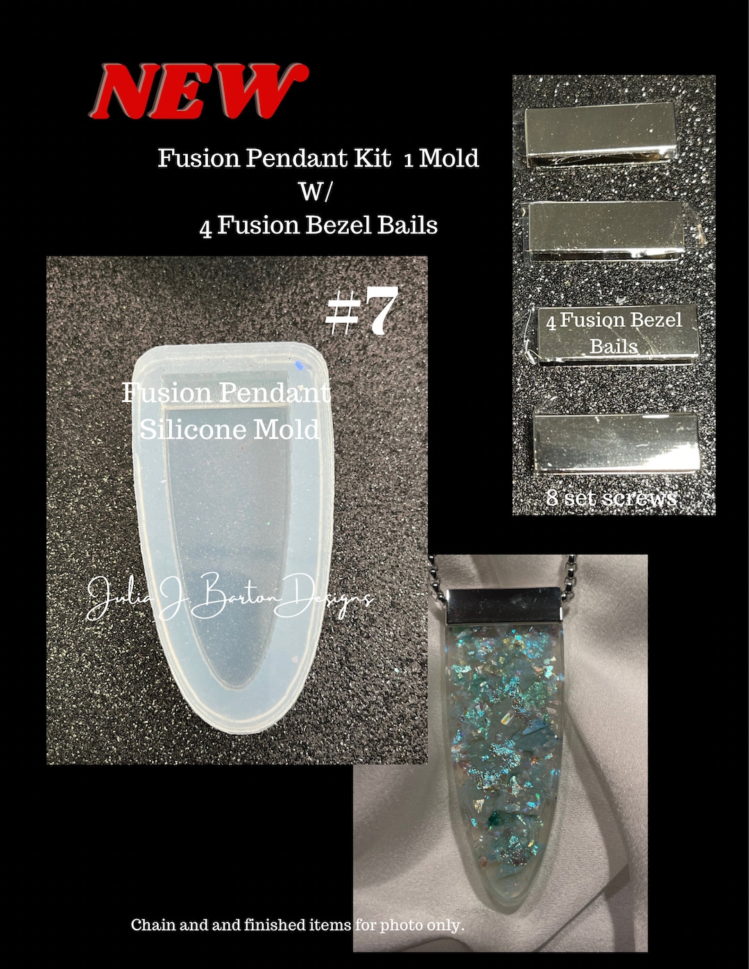 Fusion Pendant Mold #7 Kit, Silicone Pendant Mold Kit, New Bestseller ...