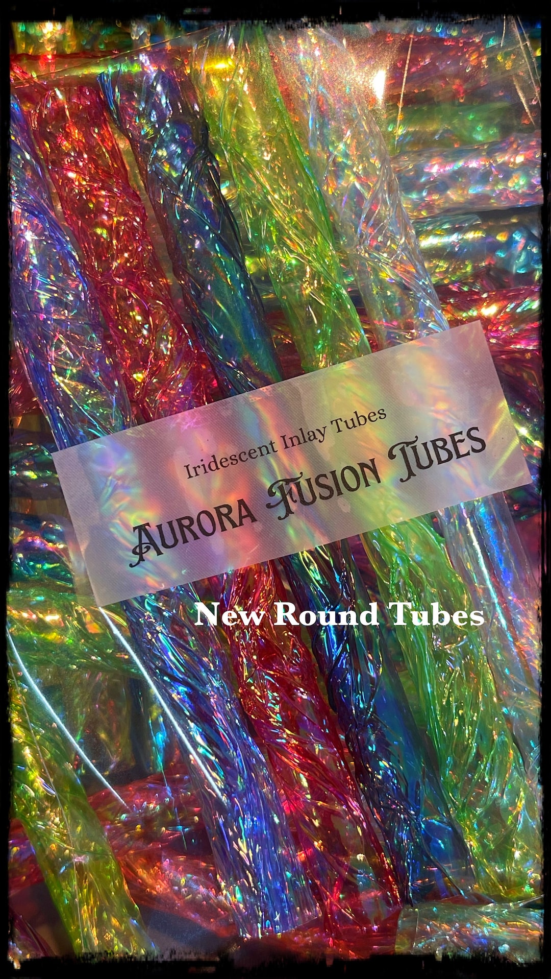 3D Aurora Fusion Tubes Round , Instant Inlay, Faux Dichroic, Aurora ...