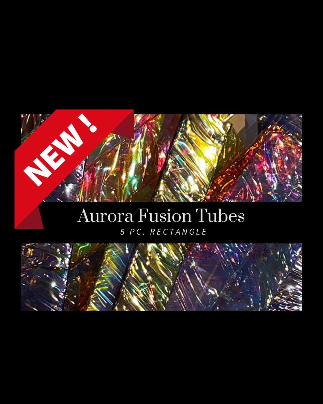 3D Aurora Fusion Tubes Rectangular , Faux Dichroic, Aurora Inlay ...