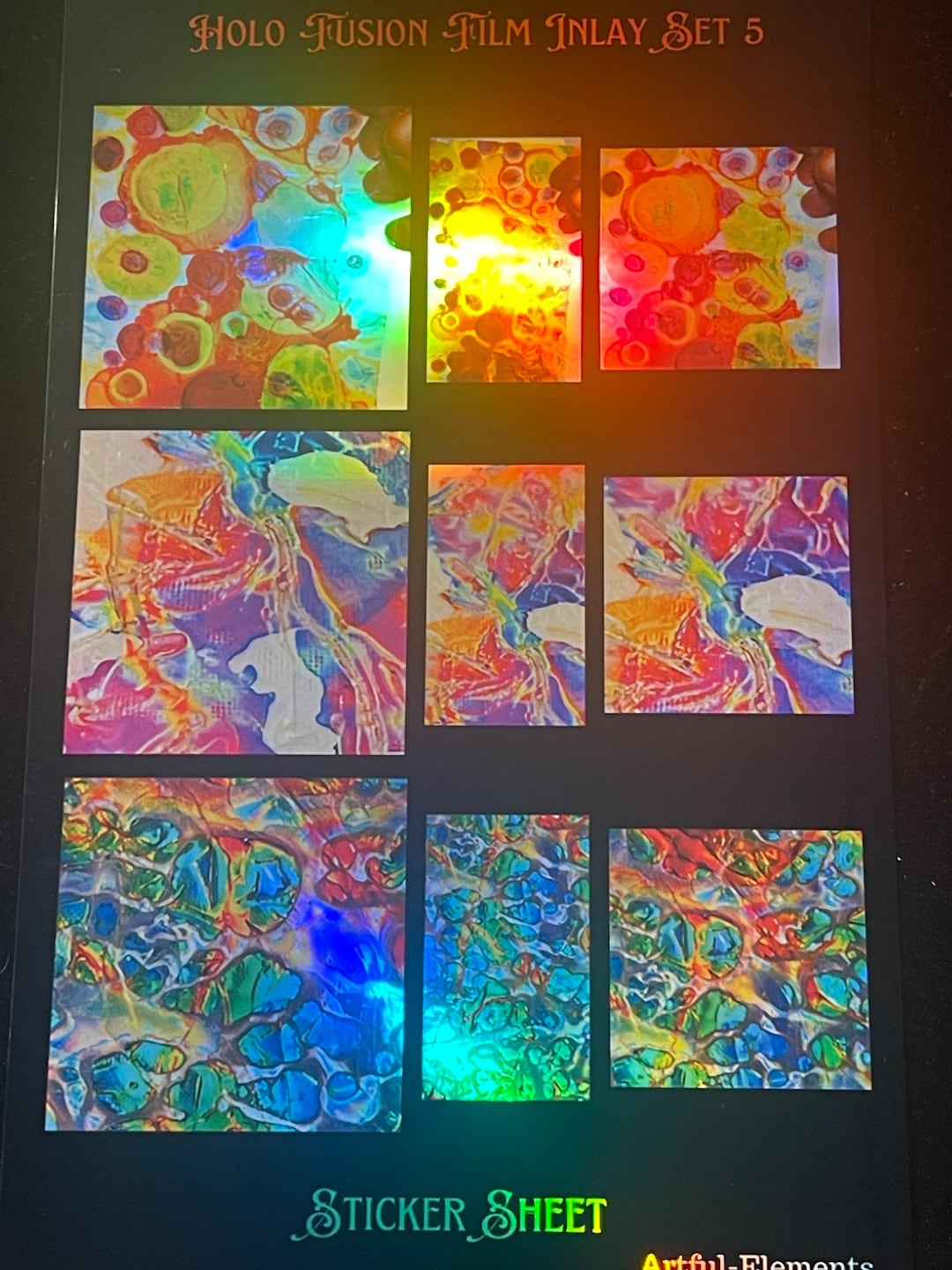 Holo Fusion Sticker, Adhesive Inlay, Holographic Stickers, for Gourd ...