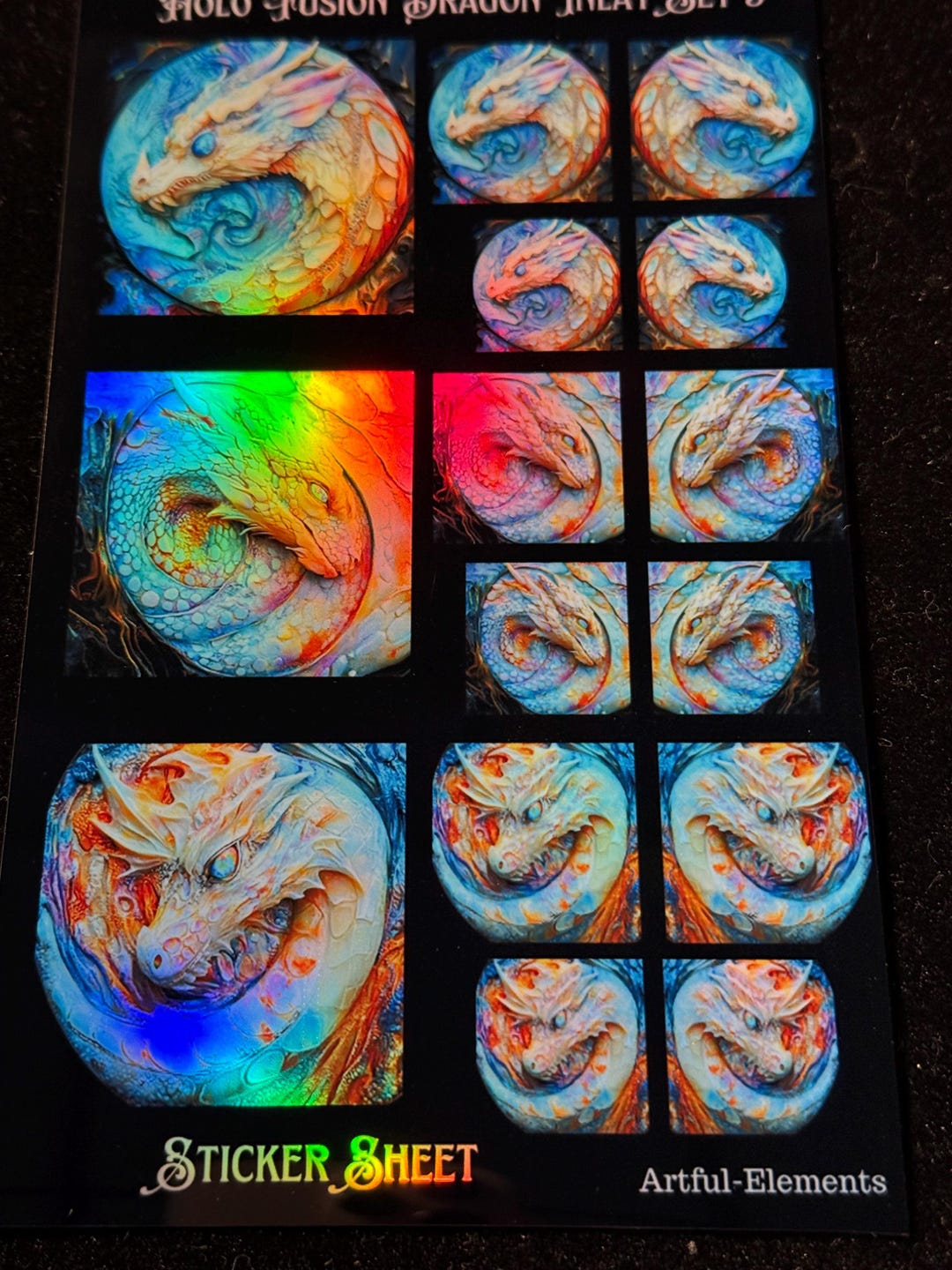 Holo Fusion Sticker, Adhesive Inlay, Holographic Stickers, for Gourd ...