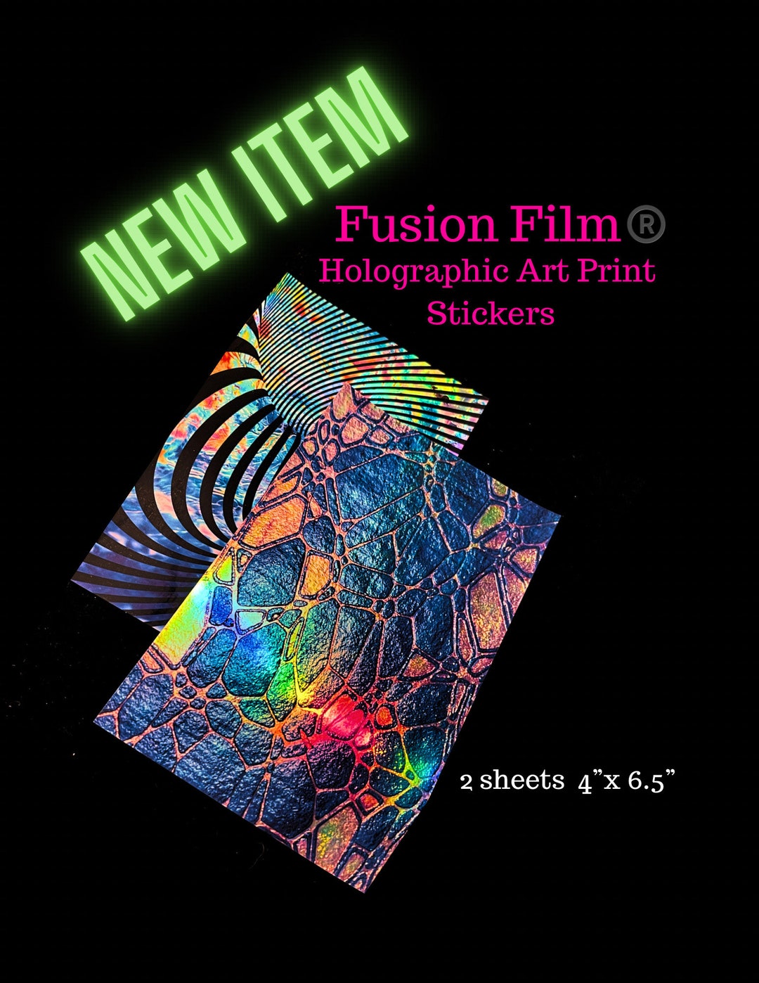 Holo Fusion Print Adhesive Inlay Sticker Holographic - Etsy